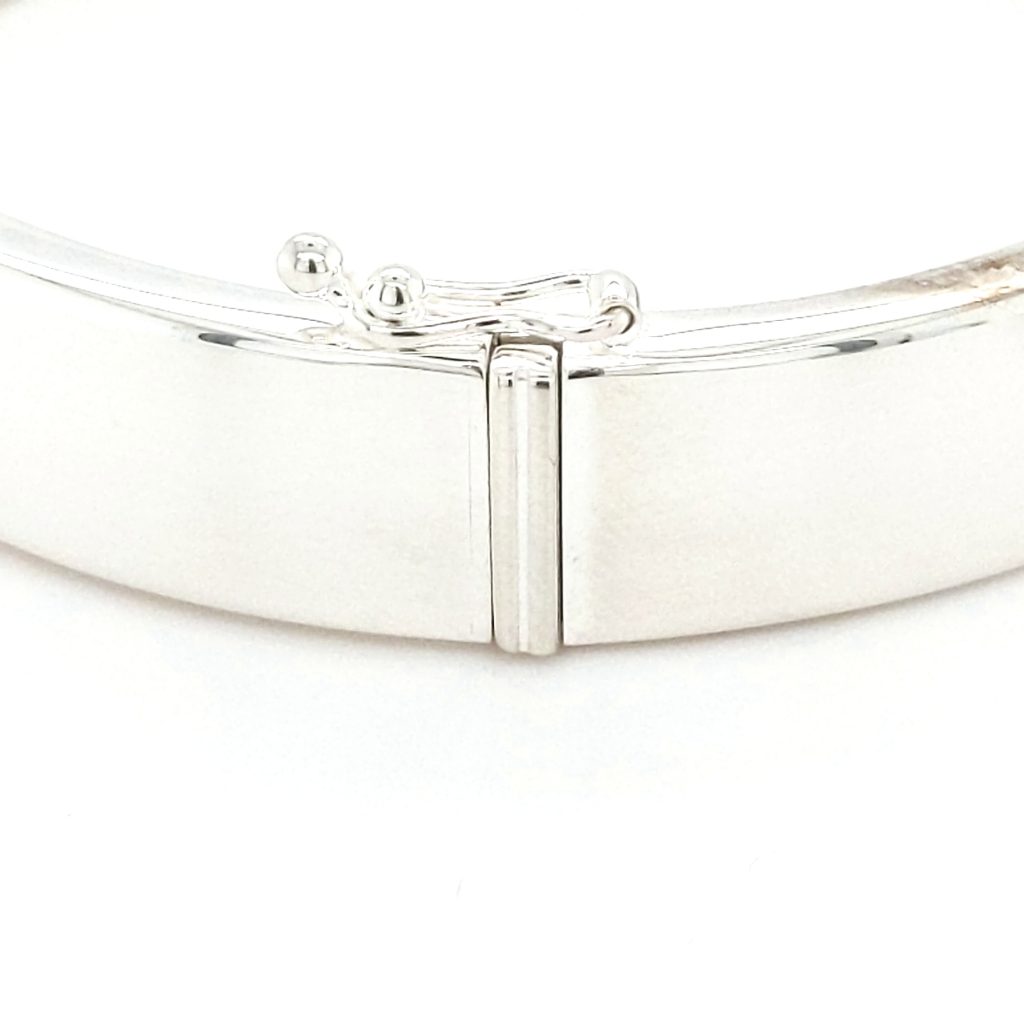zilveren bangle armband, 8mm breed (maat L) - AtelierQ
